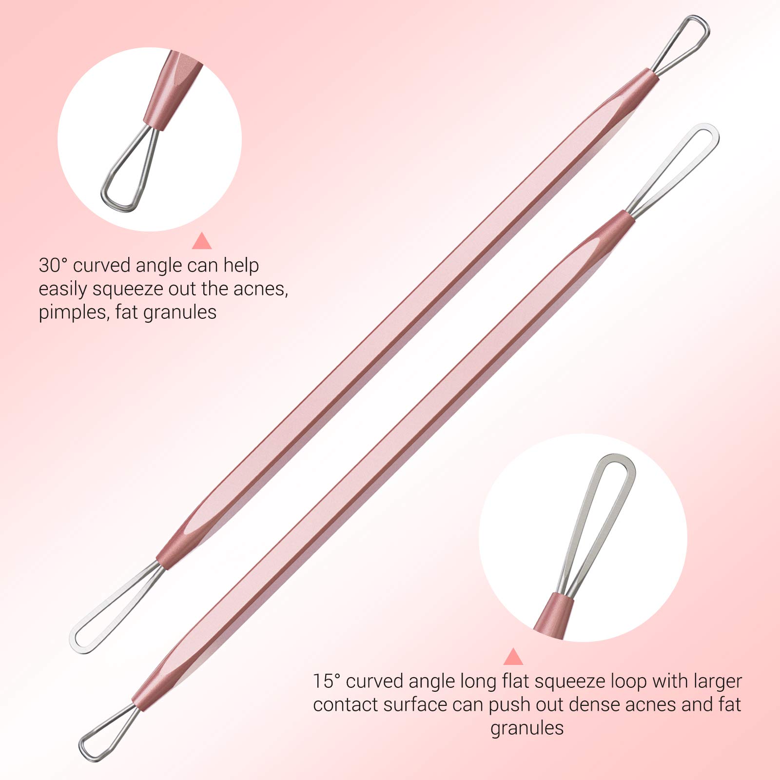 MelodySusie Blackhead Remover Pimple Popper Tool Kit - Professional Extractor for Nose and Face, Stainless Comedone, Blemish Whitehead Popping with Portable Metal Case.