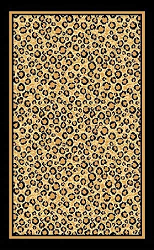 Brown Checkered Cheetah Rug Animal Print Rectangle Leopard Rug Brown Black Cream Rugs Leopard Modern Rugs for Living Room (5’ 3” X 7’ 5”)