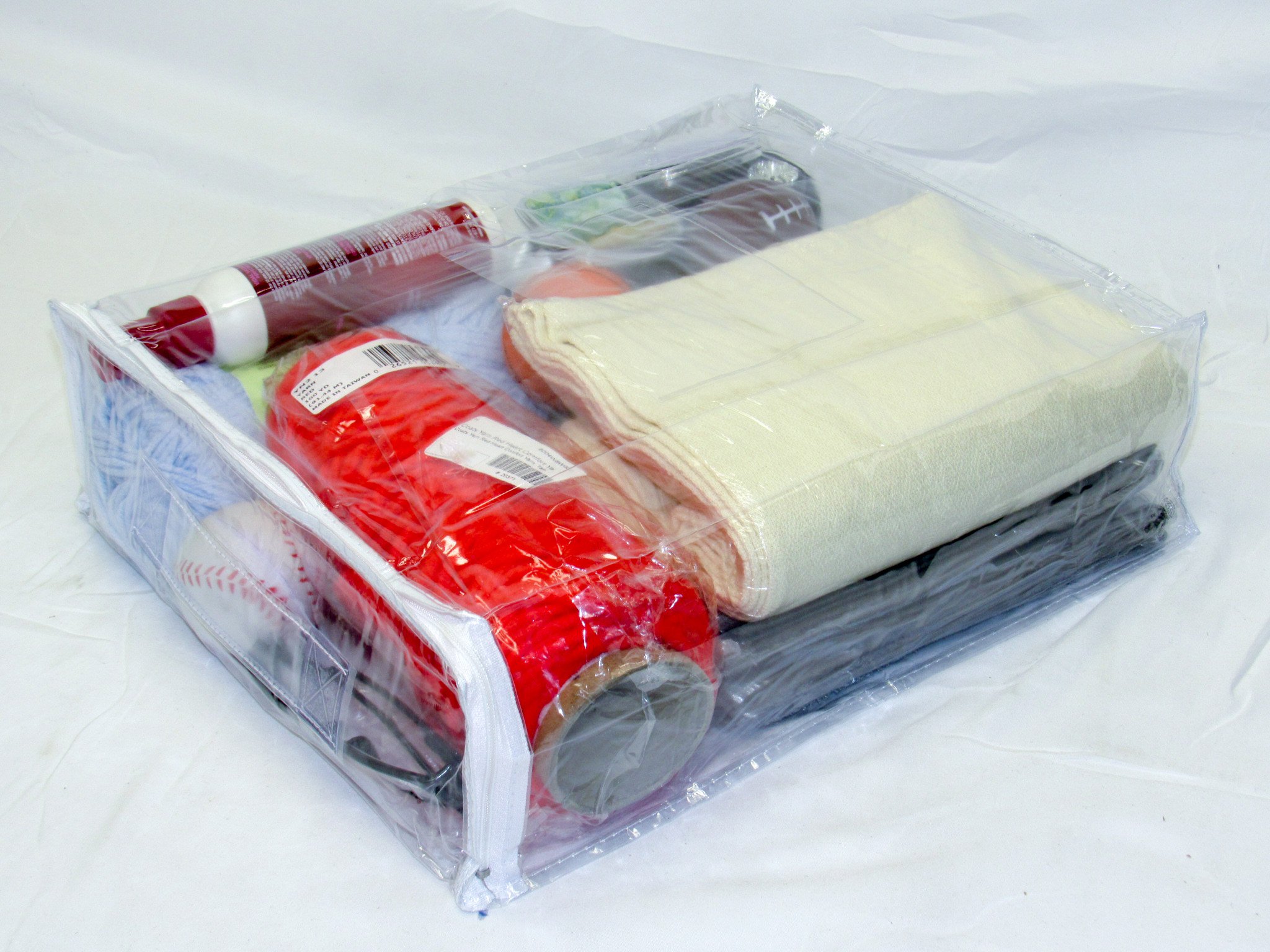 5-Pack Heavy Duty Vinyl Zippered (Clear) Storage Bags (12" x 15" x 4") (3.1 Gallon)