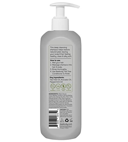 Baebody Award Winning Tea Tree Oil Shampoo - Clarifying for Build-Up, Dry Scalp and Oily Hair - Vegan Anti-Dandruff for Men/Women