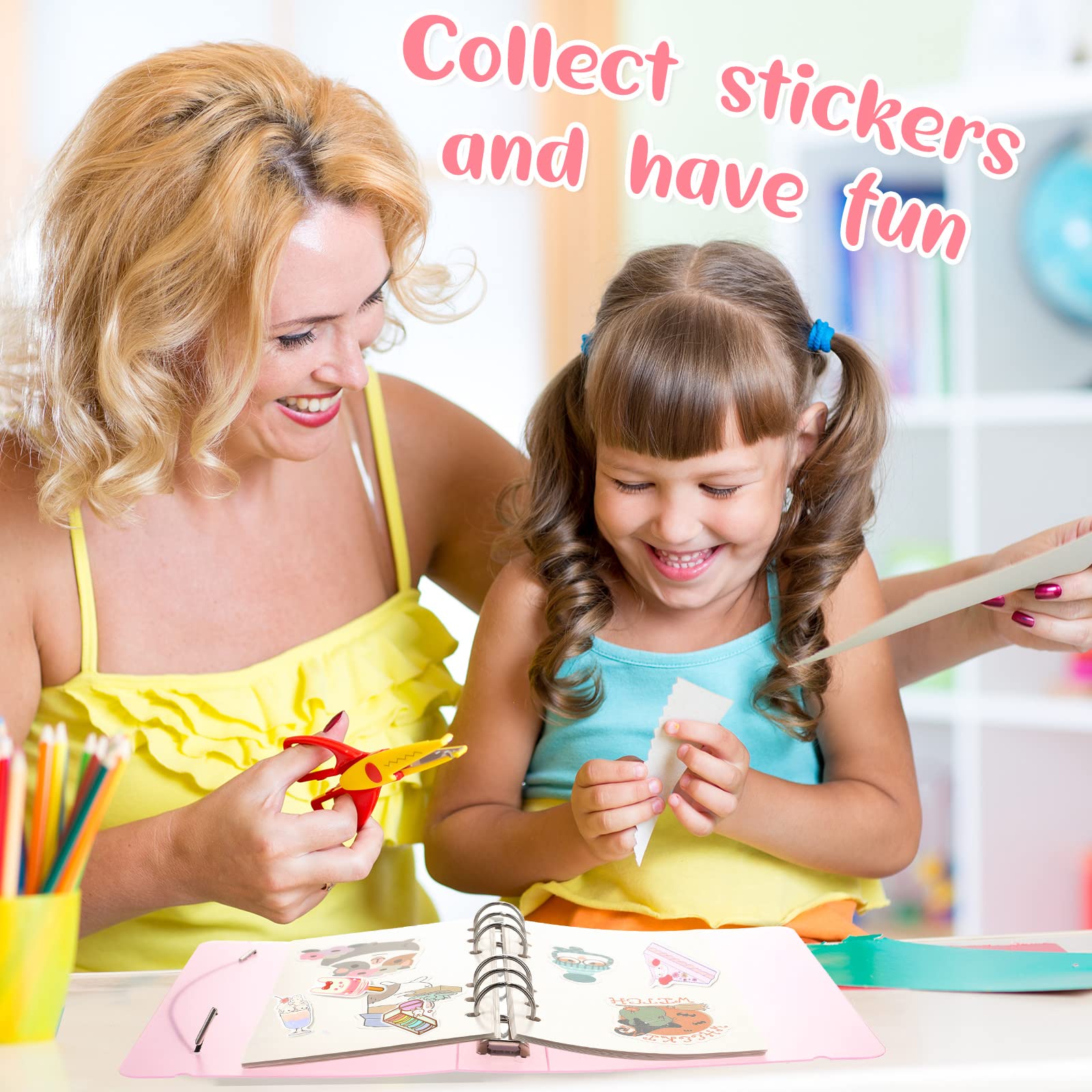 3 Packs Sticker Collecting Album 120 Sheets Reusable Sticker Book with Spatula Sticker Collection Accessories Activity Sticker Album for Collecting Stickers, Labels, A6 (Pink, Blue, Clear)