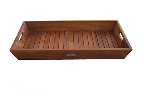 AquaTeak The Original Large Solid Teak Amenities Serving Tray