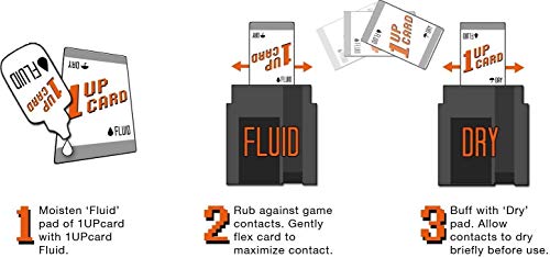 1UPcard Video Game Cartridge Cleaning Kit | 3 Pack of Cards with Cleaning Fluid | Compatible With Nintendo, Super NES, Sega Genesis, N64, Gameboy, Atari & More