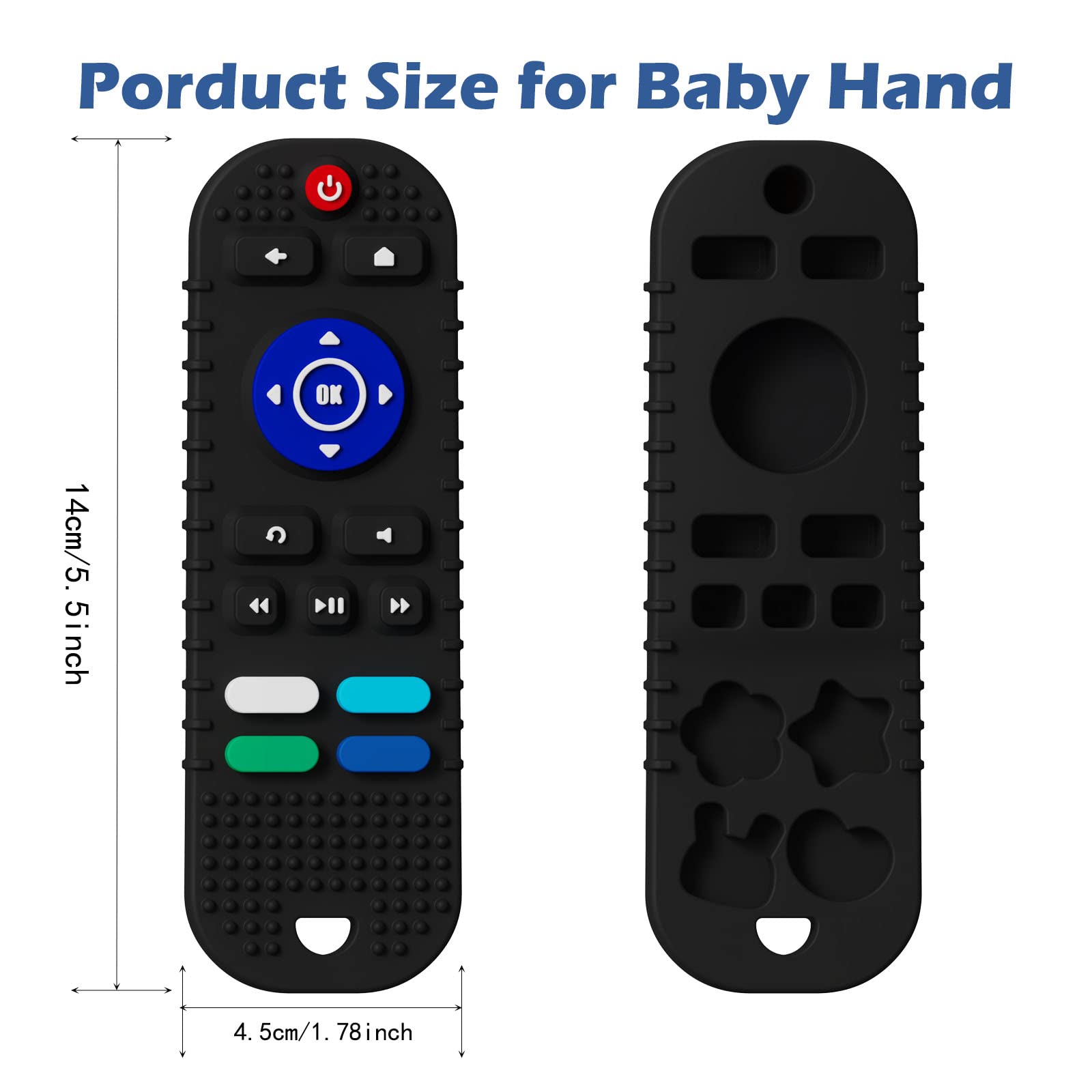 2 Pack Silicone Baby Teething Toys - Silicone Teethers for Babies, Remote Control Shape Teething Toys, Baby Chew Toys Infants Toddle Boy, BPA Free