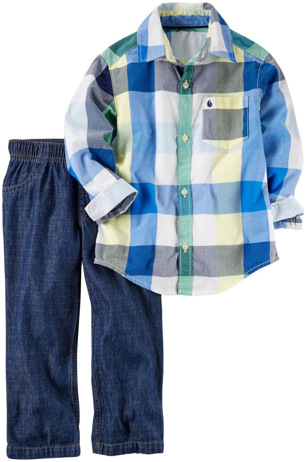 Carter's Baby Boys' 2 Pc Playwear Sets 229g399, Plaid, 3M