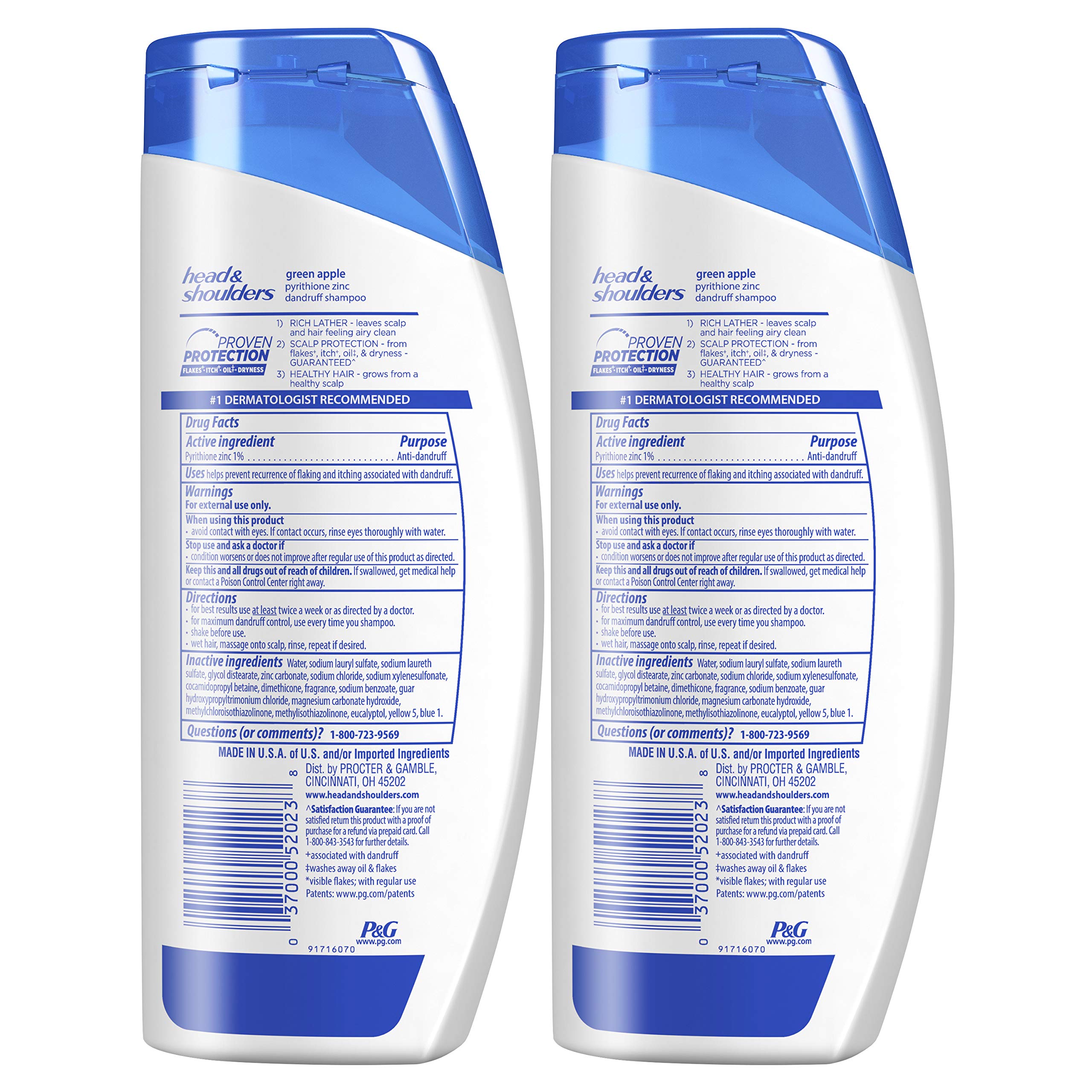 Head & Shoulders Head and Shoulders Green Apple Daily-use Anti-dandruff Shampoo, 23.7 Fl Oz Twin Pack, 23.7 Fluid Ounce