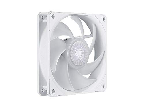 Cooler Master SickleFlow 120 ARGB Fan (White Edition) - 120mm Square Frame Fan, Air Balance Curve Blade Design, PWM Control for Computer Case & Liquid Radiator (SickleFlow 120 ARGB, White)