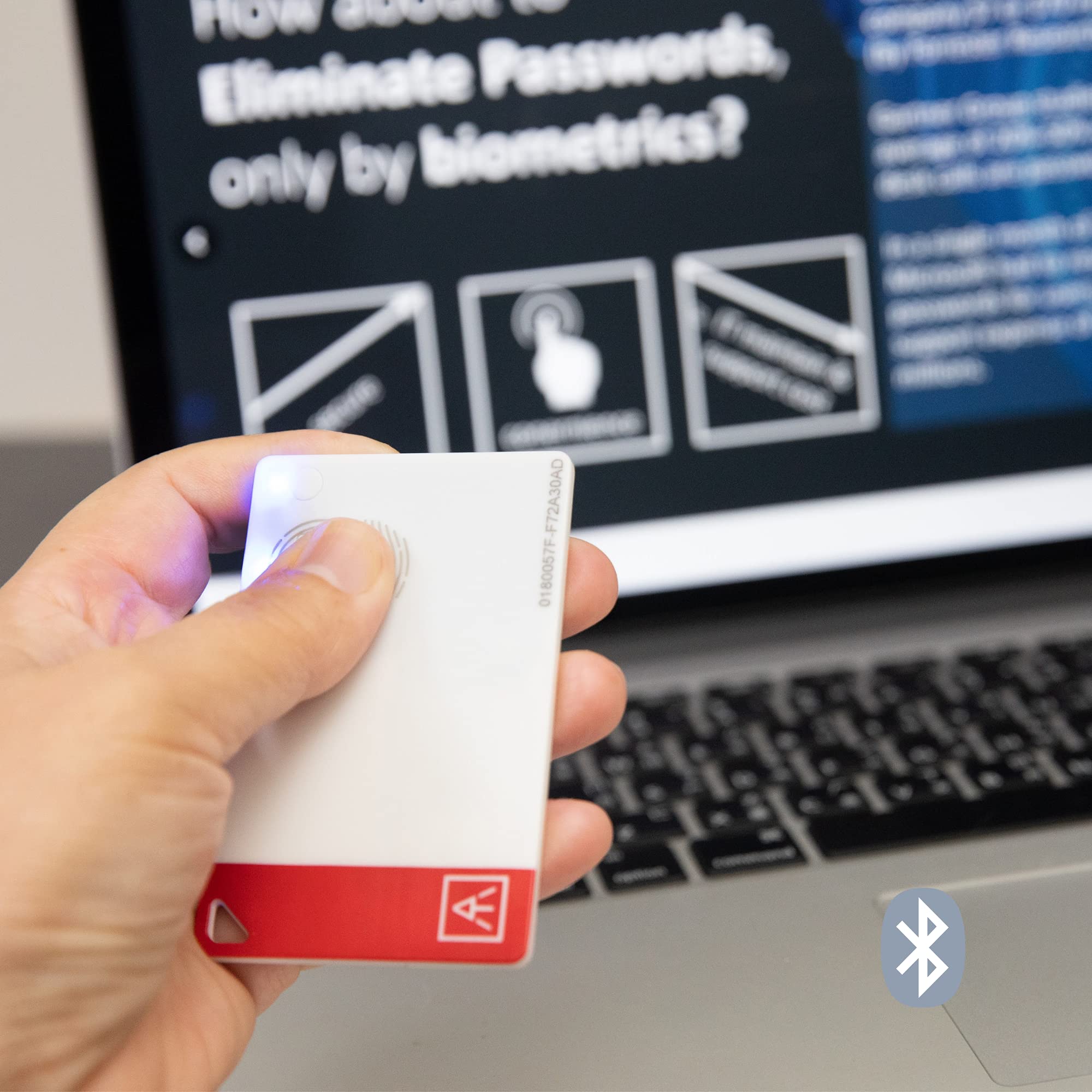 AUTHENTREND ATKey Card - FIDO2 certified Fingerprint Card type Security Key, USB-A port, NFC & Bluetooth to protect online accounts : Azure, Microsoft 365, Google, Salesforce, Facebook, Twitter, Apple