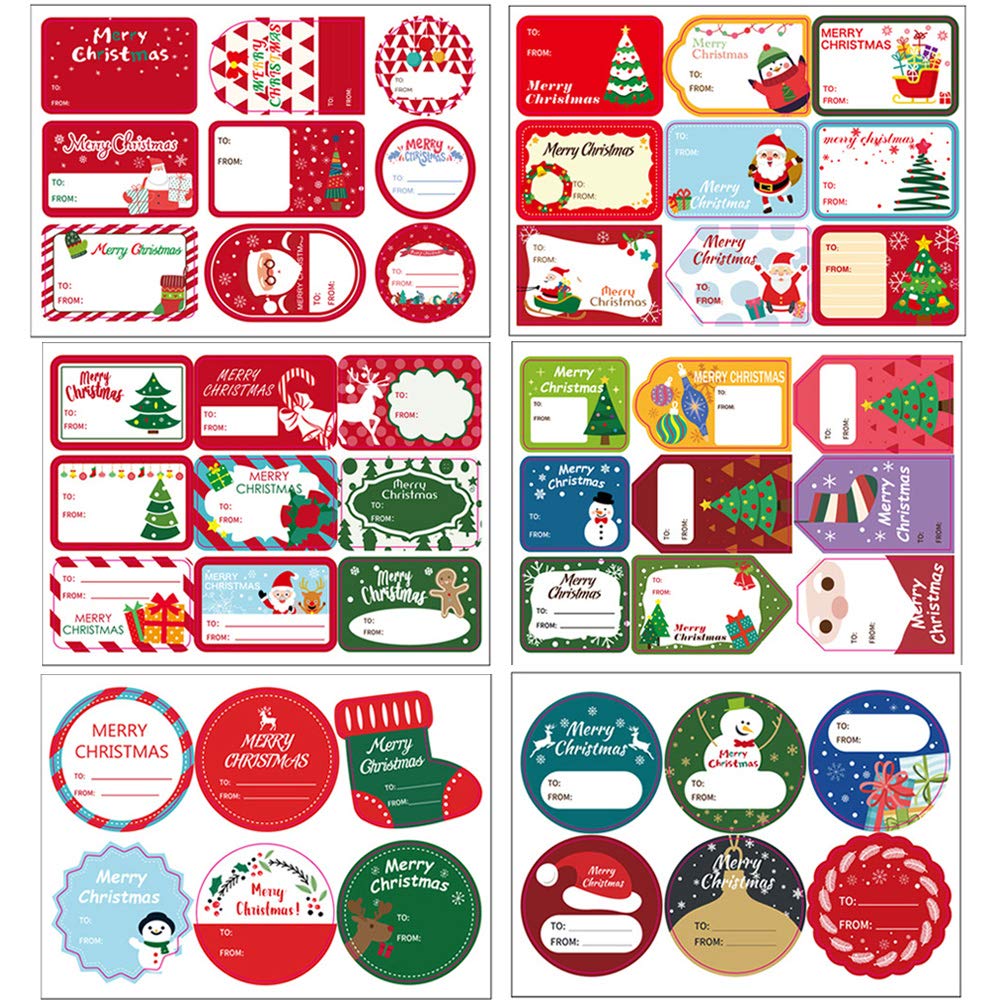 Merry Christmas Gift Tag Stickers to and from Christmas Labels Decals Christmas Address Labels for Candy Presents Wrapping Paper Envelope Decorations by Baryuefull