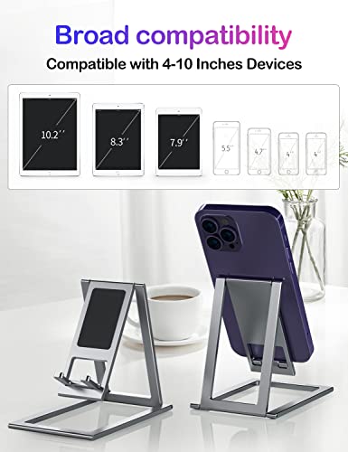 Adjustable Cell Phone Stand,Desk Phone Holder,Cradle,Dock,Aluminum Foldable Cell Phone Stand for Desk,iPhone Stand Holder for iPhone 14,Plus,Pro,Pro Max,13,12,All Android Smartphone Office Accessories