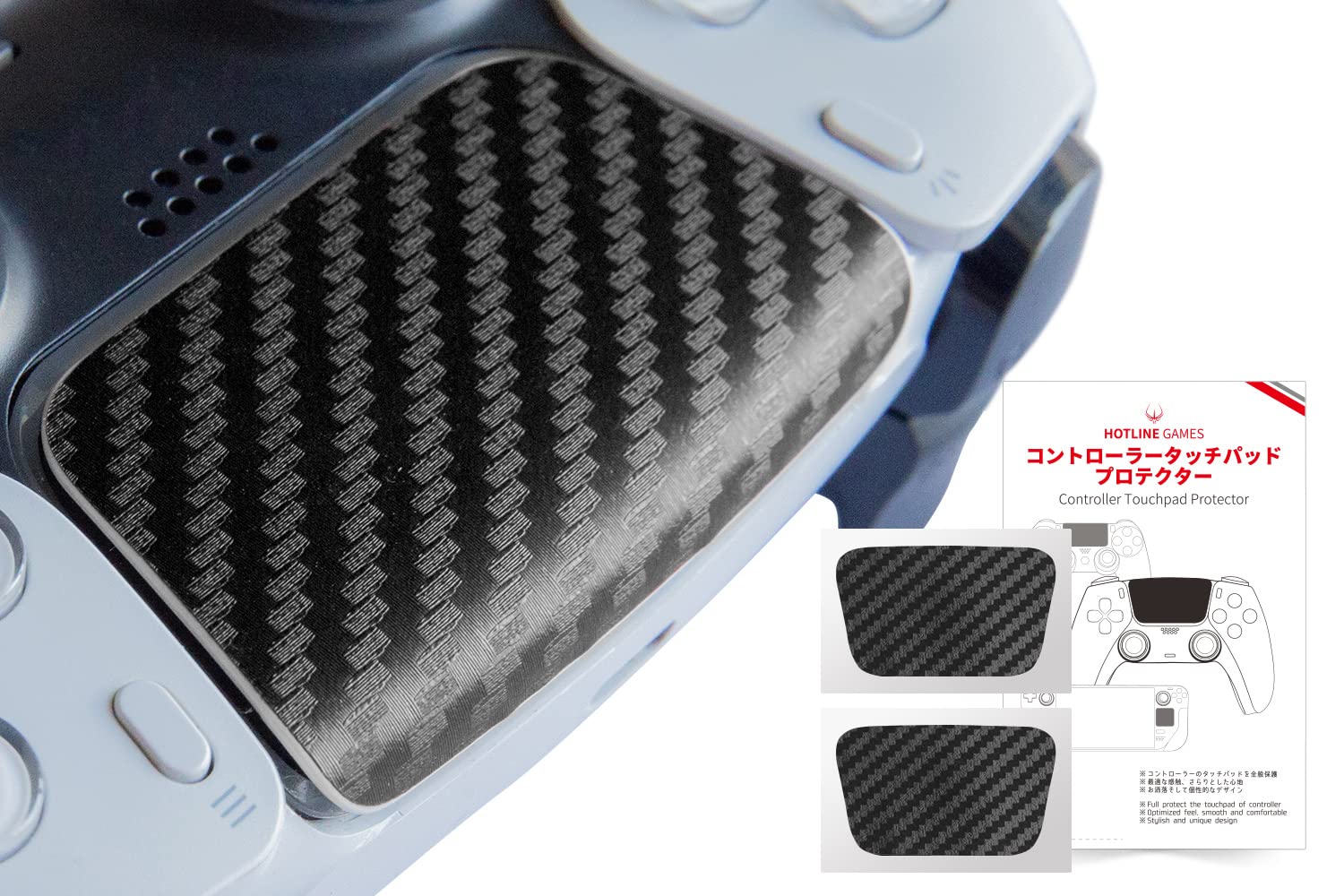 2Pcs of Hotline Games Touchpad Protector Compatible with PS5 Controller, Enhanced Texture Skin Compatible with Playstation 5 Dualsense, Pre-Cut,Easy to Apply,Easily Add Protection (Mirage Camo Black)