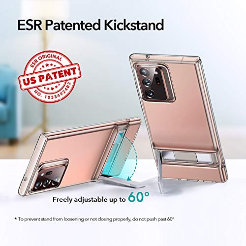 ESR Metal Kickstand Case Compatible with Samsung Galaxy Note 20 Ultra (6.9-Inch) [Vertical and Horizontal Stand] [Reinforced Drop Protection] – Clear