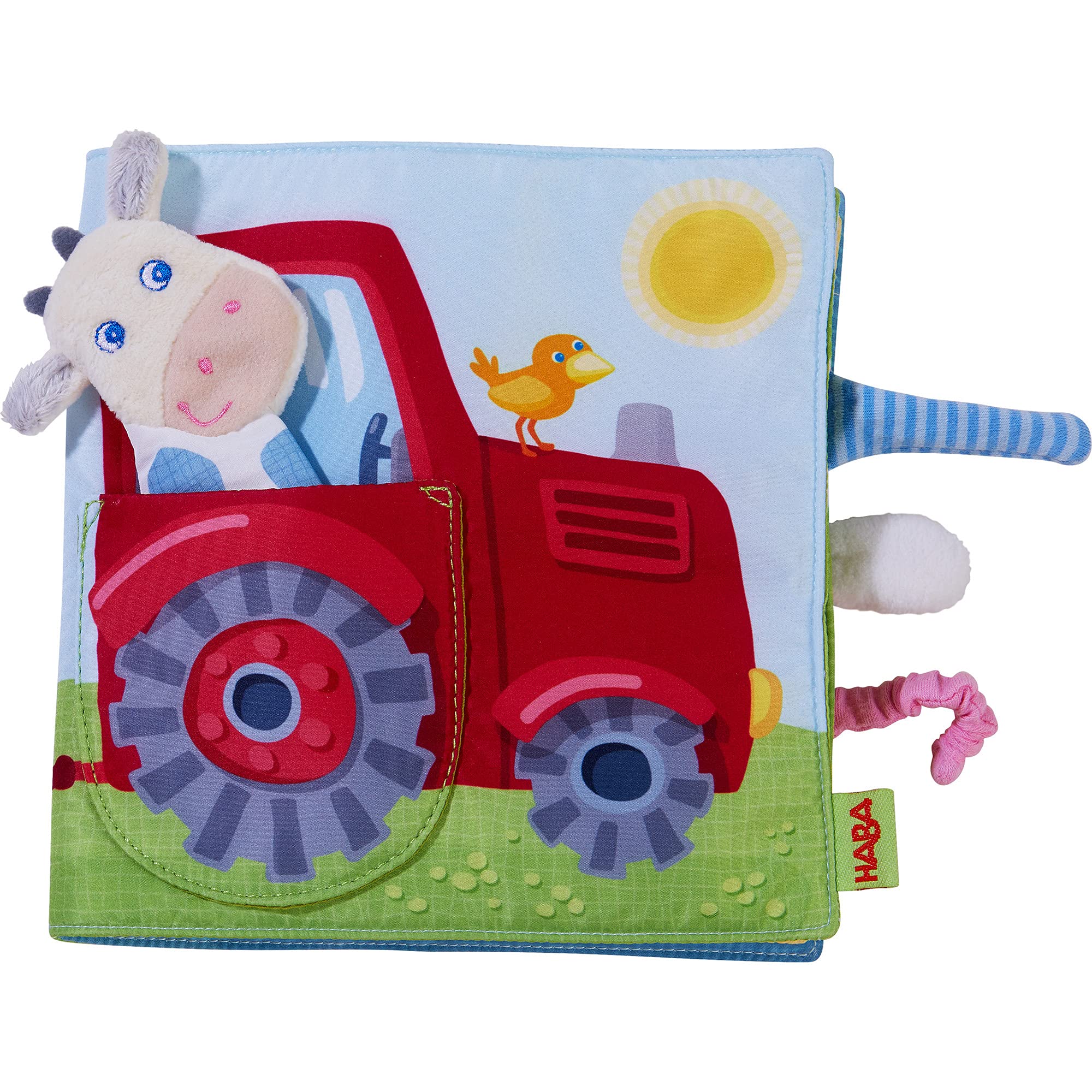 HABA Fabric Book Down on The Farm with Removable Finger Puppet