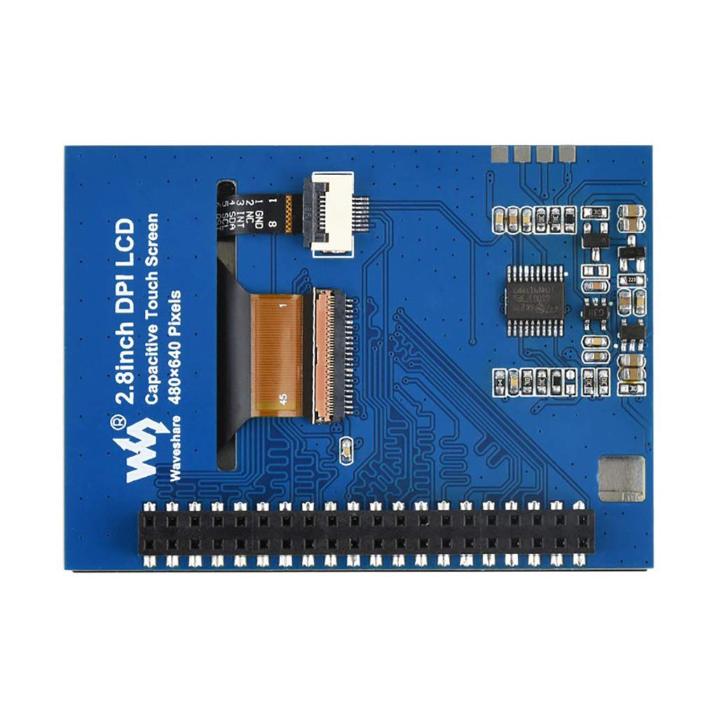 Coolwell Waveshare 2.8inch Capacitive Touch Screen LCD DPI Display for Raspberry Pi, 480×640, IPS Wide Viewing Angle, Fully Laminated Toughened Glass Cover