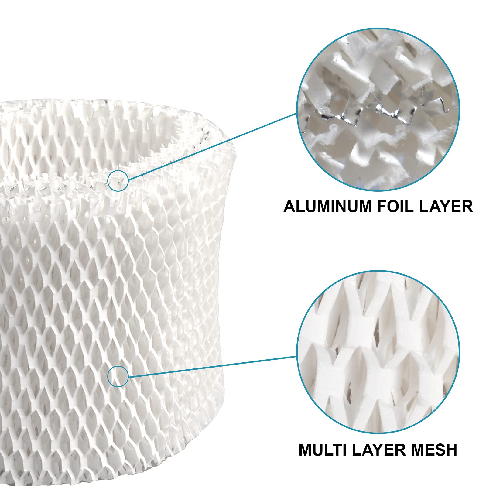 AEERT 4 Pack Replacement Humidifier Filter for Vicks WF2 Humidifier Filter, Compatible with Vicks 3000 Series, ReliOn WA-8D & Robitussin DH835 Series