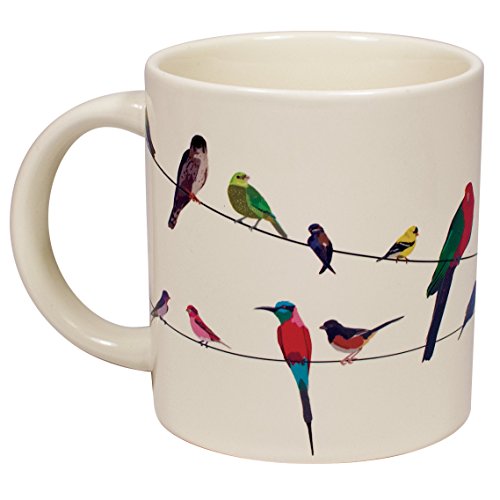 Birds on a Wire Heat Changing Mug - Add Coffee and Colorful Birds Appear