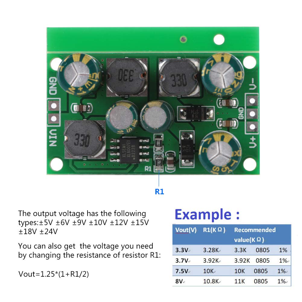Jeanoko Positive and Negative Voltage Regulator DC-DC Boost Converter Positive and Negative Power Supply Boost Regulator(Output Voltage ¡À12VDC)