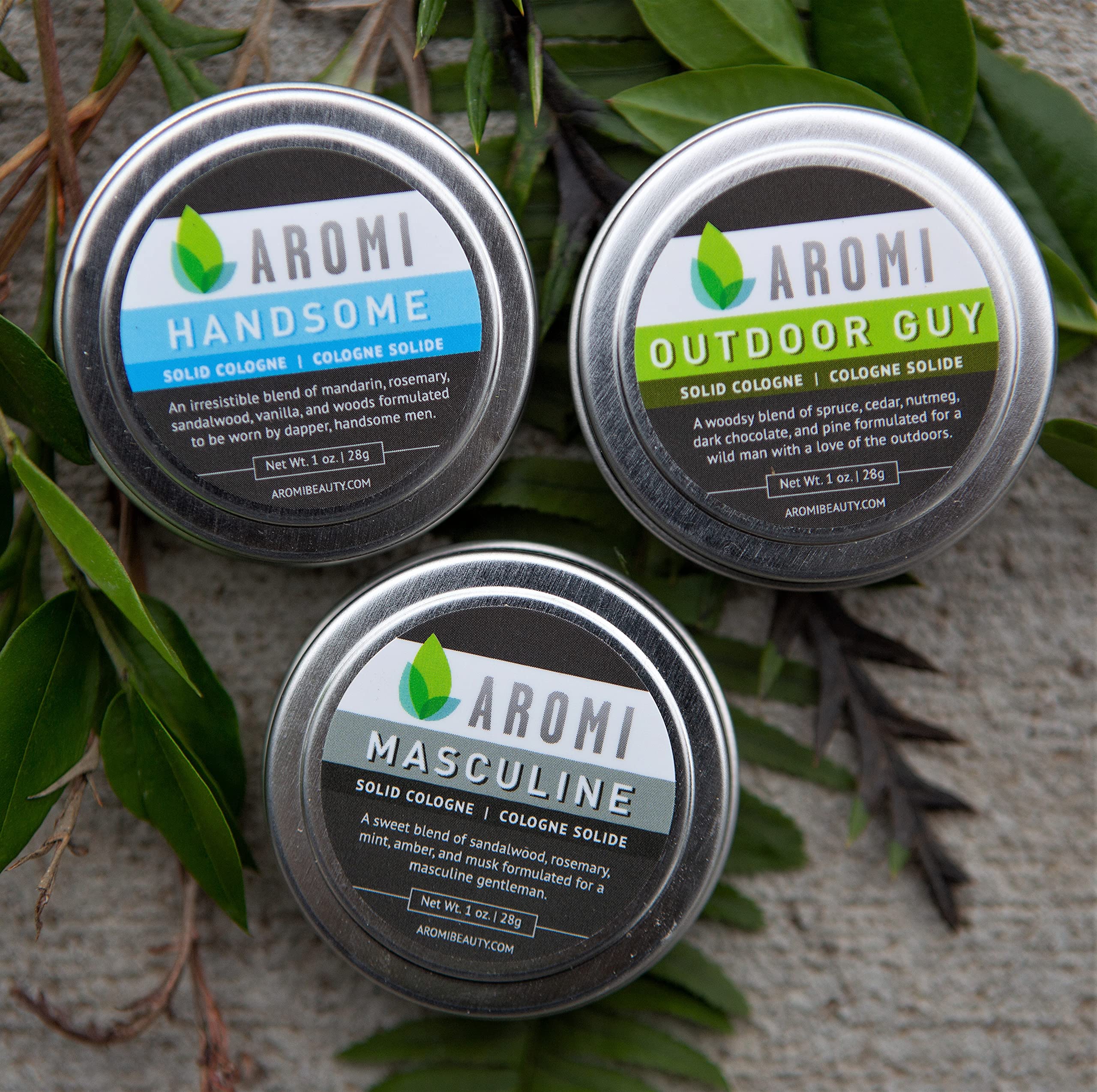 Aromi Solid Cologne | Sweet, Vanilla, Musk Fragrance, Vegan and Cruelty-free Scent, Portable, Travel, Small Gift, Men's Stocking Stuffer, Alcohol-free (Handsome)