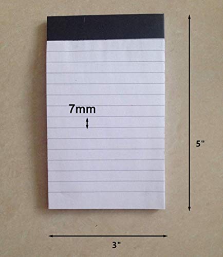 Leoyoubei Mini Pocket Notepad Holder Included with 50 Lined Sheets,Refillable,with Notebook Refills,Memo Book Refills 5 Pack 3x5 Inch Sized Writing Pad with 30 Lined Paper Per Note Pad (Blue)