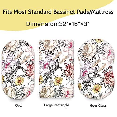 Bassinet Sheet, Jersey Cotton for Baby Boy/Girl, Fitted Sheets Flexible for Most Bassinet Mattress