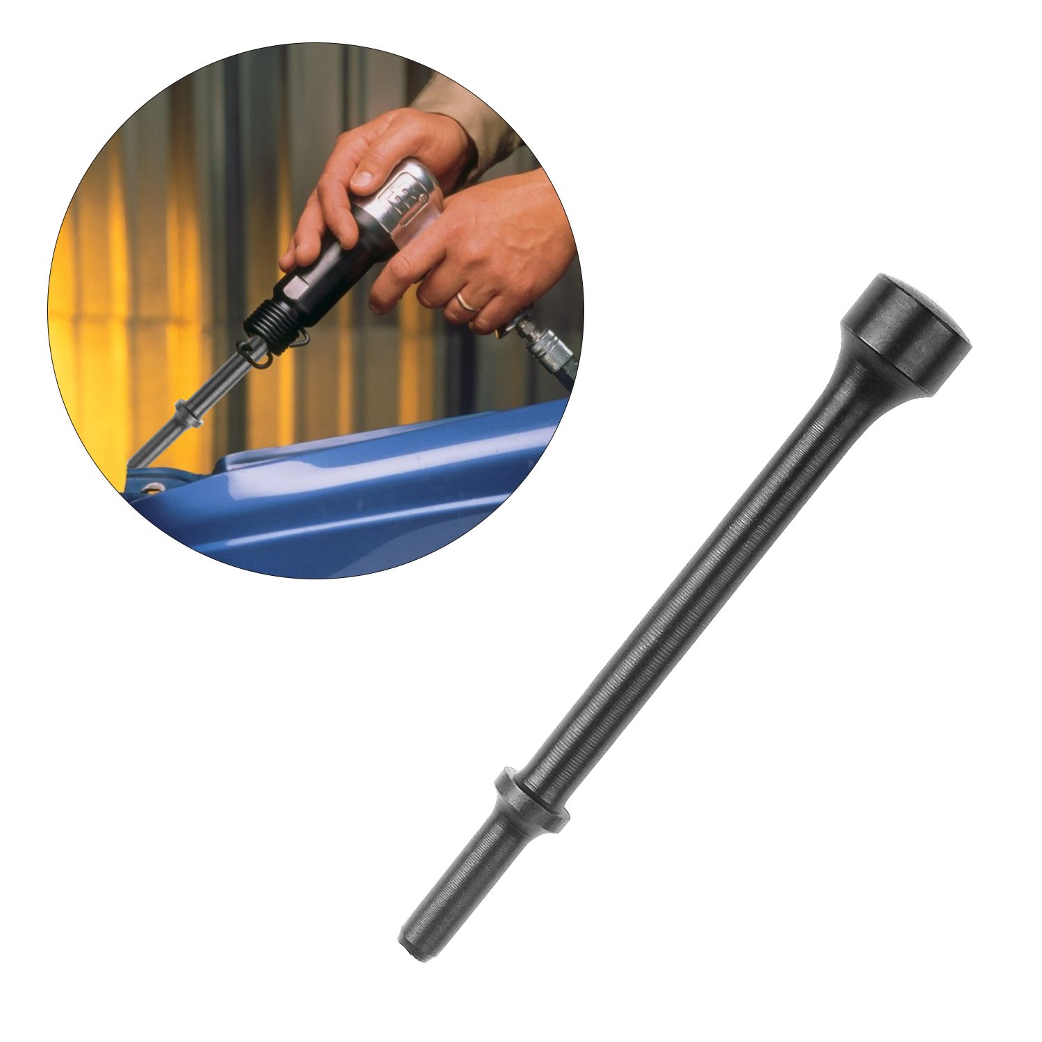 4 PCS Air Hammer Bits Set, ABuff 0.401 Shank Smoothing Pneumatic Chisel Air Hammer Accessories, Extended Length Hammer Tool with Spring.
