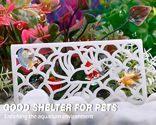 Abizoo Betta Fish Tank Accessories,Betta Bed Tunnel Cave Soft Edges for Delicate Fins, Betta House Shrimp Pleco Hide Resting Tube Siamese Fighting Fish Corner Moss Ledge for Aquarium Betta Hammock