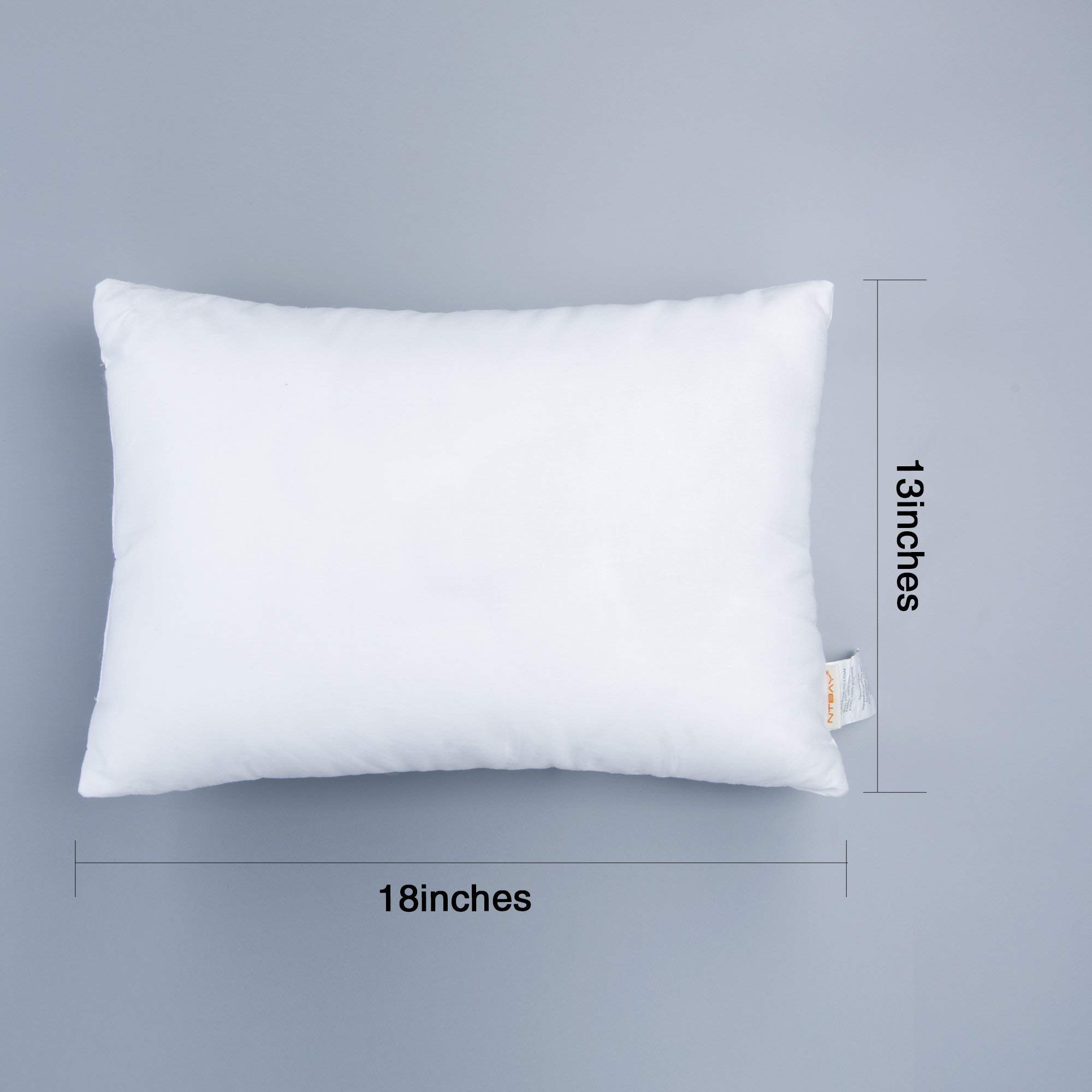 NTBAY 2 Pack Cotton 13" x18" Pillows with Toddler Microfiber Pillowcases, Soft Kids Crib Pillows for Sleeping with Zippered Baby Travel Pillow Cases in Daycare Preschool, Dark Grey