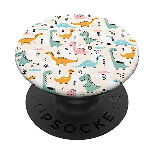 Cute Dinosaur Pattern PopSockets PopGrip: Swappable Grip for Phones & Tablets