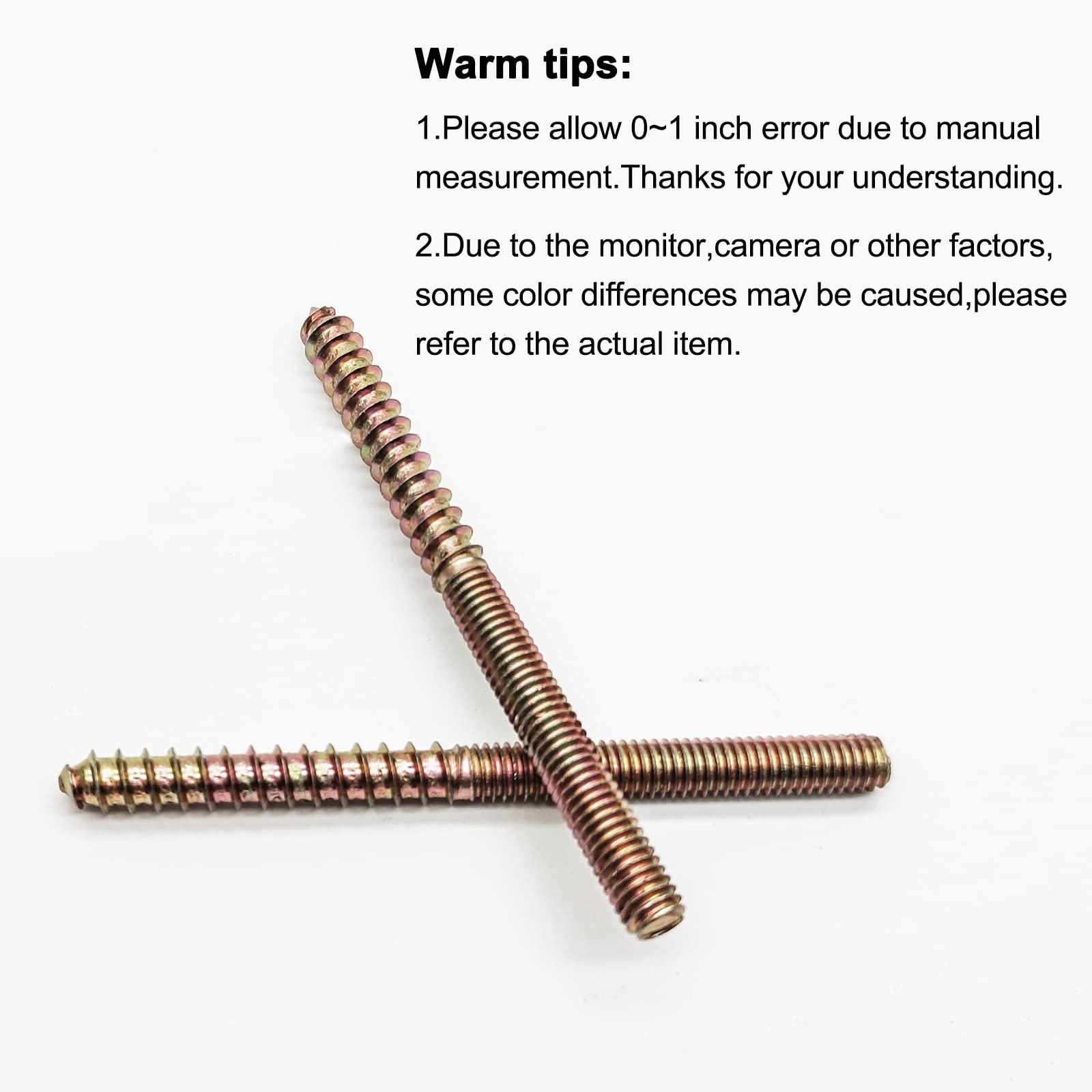 20pcs Hanger Bolts Double Headed Bolts,with Hanger Bolt Driver,for Furniture Wood Connection(M6x70mm)