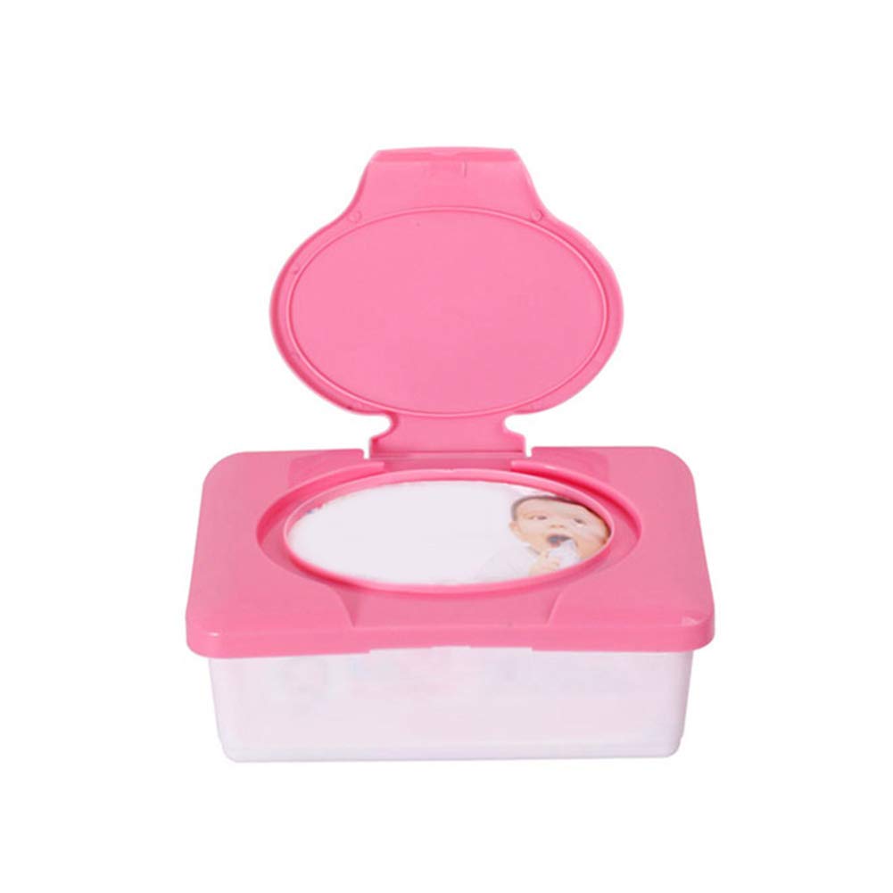 Baost Portable Wet Wipe Travel Cases Napkin Tissue Paper Storage Box Plastic Wipes Dispenser Case Baby Wipes Holder Refillable Container with Buckle Lid for Home Car Office Blue