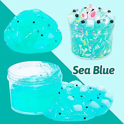 5 Pack Jelly Cube Crunchy Slime, Clear Slime Kit Super Soft and Non-Sticky, Birthday Gift Slime Party Favors for Girls and Boys