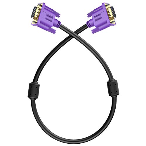 Halsouy VGA Cable, VGA to VGA 15 Pin Male to Male Monitor Cable (3 feet)