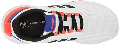 adidas Baby Racer TR21 Running Shoe, White/Black/Lucid Blue, 6 US Unisex Infant