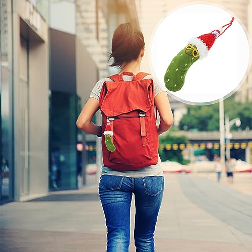 ABOOFAN Felt Banana Ornament Cartoon Fruit Hanging Decoration Creative Decorative Food Pendant Decorative Stuffed Animal Doll with Knit Santa Hat Charm for Car Xmas Tree C