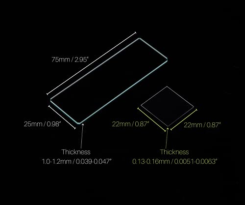 MILLSYN 50 pcs Microscope Slides Blank Plain, Plus 100 pcs Coverslips Ultra-Clear Cover Glasses