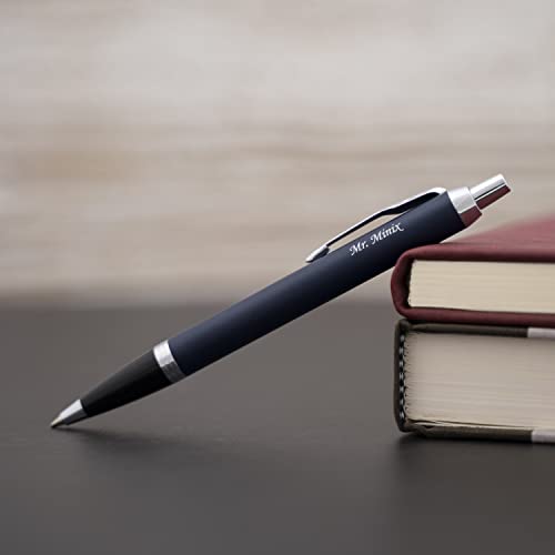 Dayspring Pens Parker Pen | Engraved/Personalized Parker IM Ballpoint Gift Pen - Matte Blue in Premium Pen Case. Fast One Day Personalized Engraving