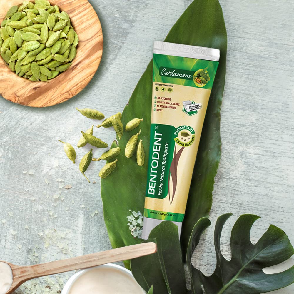 Bentodent Natural Toothpaste for Entire Family Incl Kids - (Cardamom)