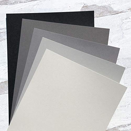 Grayscale - Colorplan Multi-Pack Assortment - 8.5 x 11 inch 100 lb Cover Cardstock - 25 Sheets from Cardstock Warehouse