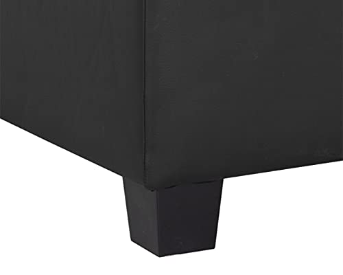 Aldo Lift Top Storage Ottoman Black - Black Wood