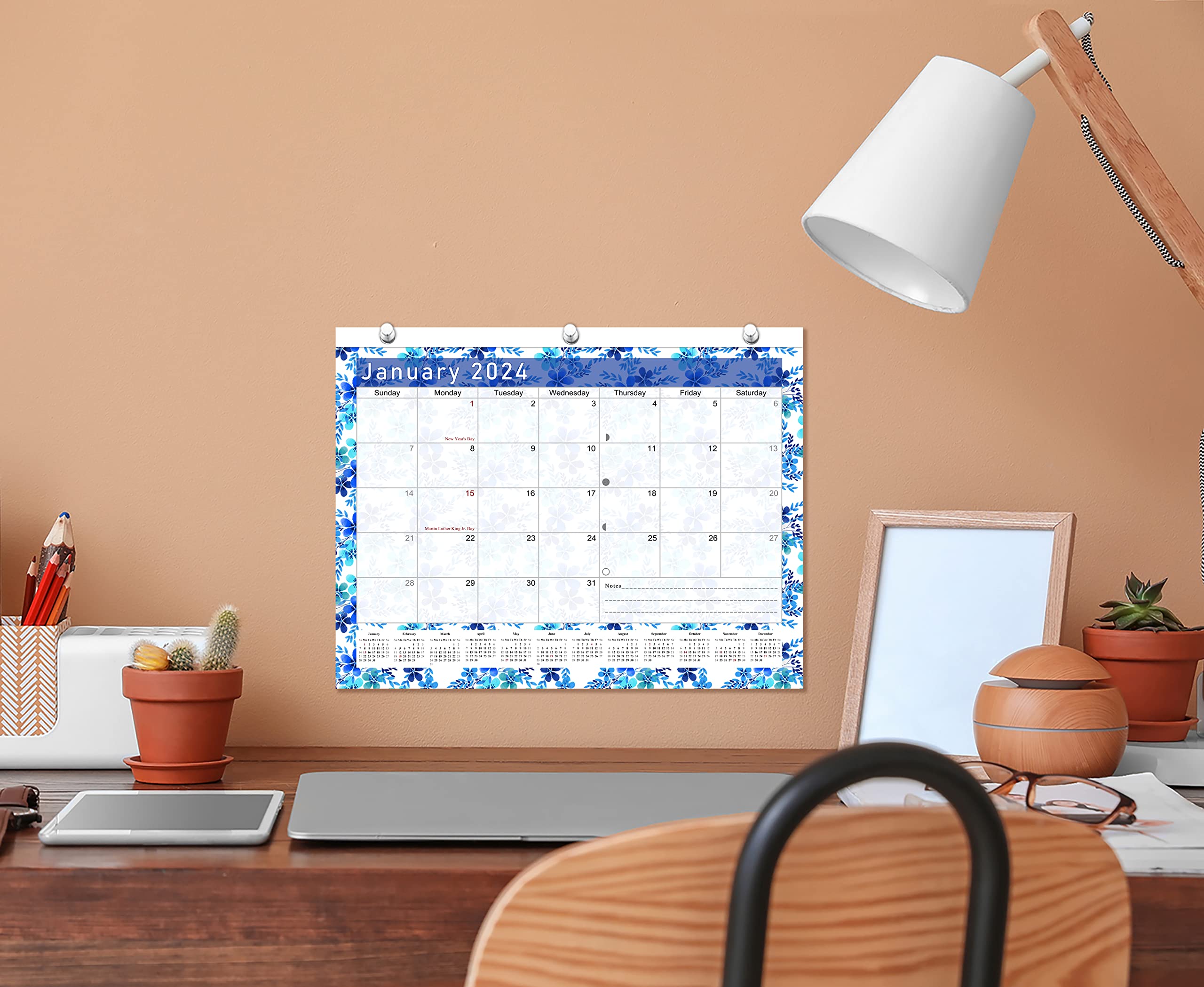 2023-2024 Calendar 16 Months Student Calendar/Planner for 3-Ring Binder, Desk, or Wall -v022