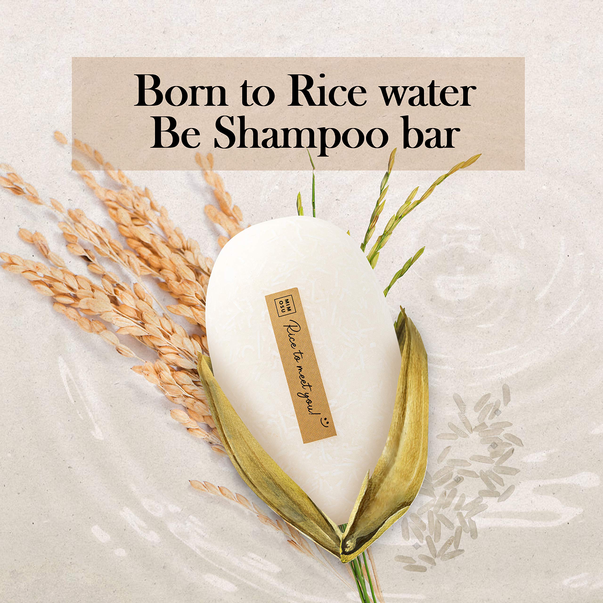 mimosu Fermented Rice Water Shampoo Bar 2 Pack – pH Balanced, Unscented Solid Shampoo for Hair Growth, Curly Hair, Natural Hair Care, Eco-Friendly, Korean Hair Care Formula