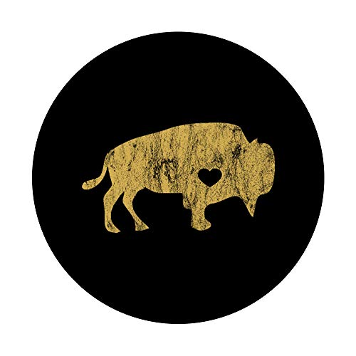 I Love Buffaloes Golden Buffalo Bison Lover Gift Ideas PopSockets Grip and Stand for Phones and Tablets