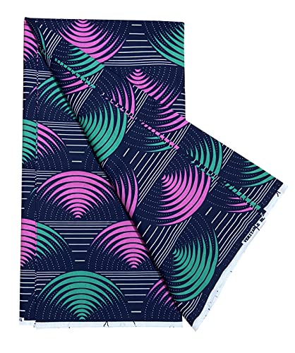 African Wax Fabrics Ethnic Ankara Wax Print 6 Yards for Party Dresses and DIY Upholstery Fabrics (P48)