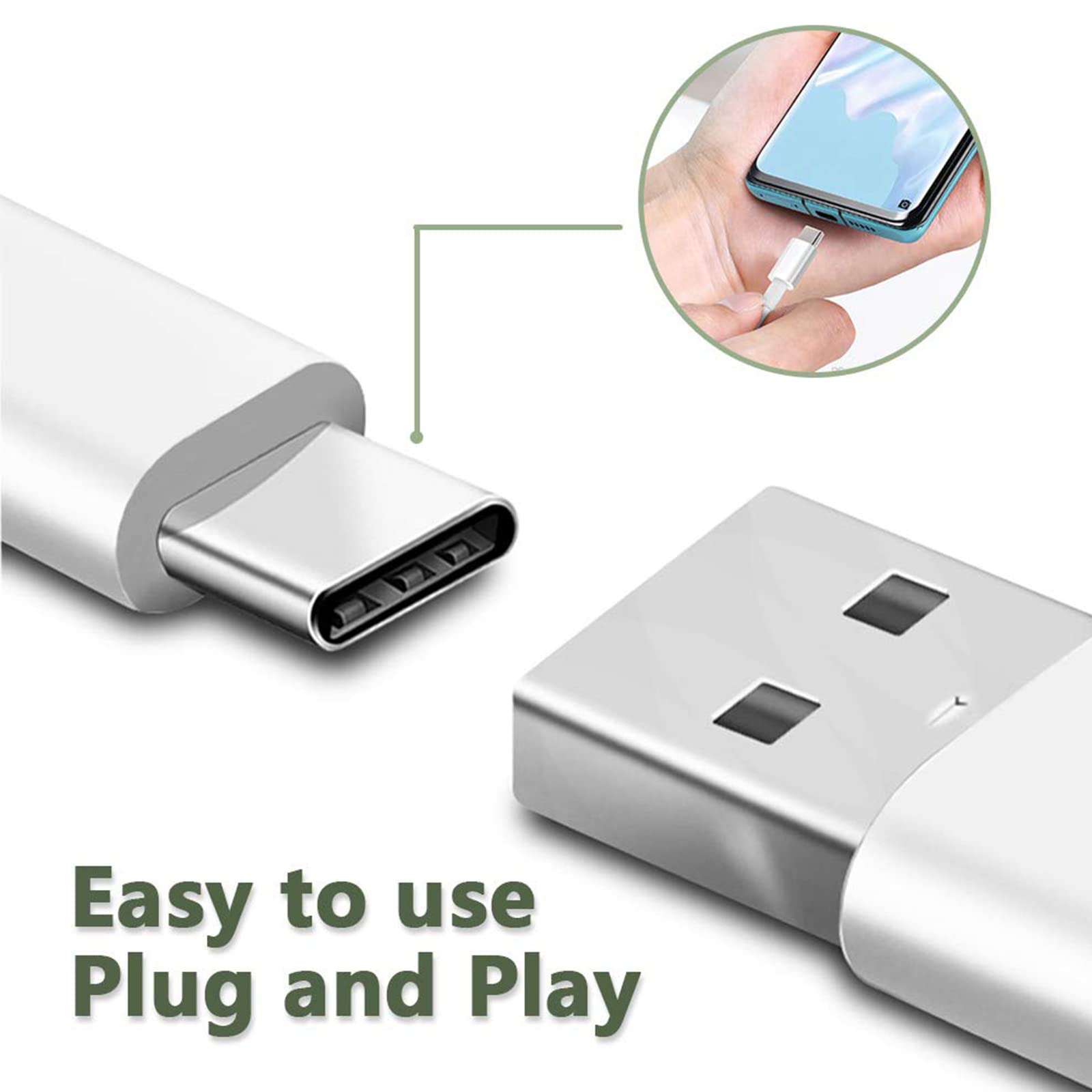 2 Psc USB-C Charger Charging Cable Cord for Samsung Smart tv Remote Control, Samsung Frame tv Remote Solar, TOZO T12 T10 NC9 NC7 NC2 G1 A1 T12 Pro W1 W3 W8 PB2 Earbuds
