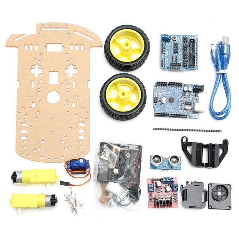 2WD Avoidance Tracking Smart Robot Car Chassis Kit with Speed Encoder Ultrasonic for Arduino
