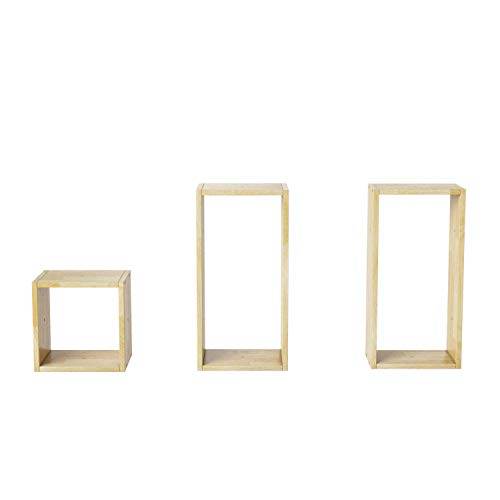 Domesis Modern 7 Block Wood Shelving Set in Natural