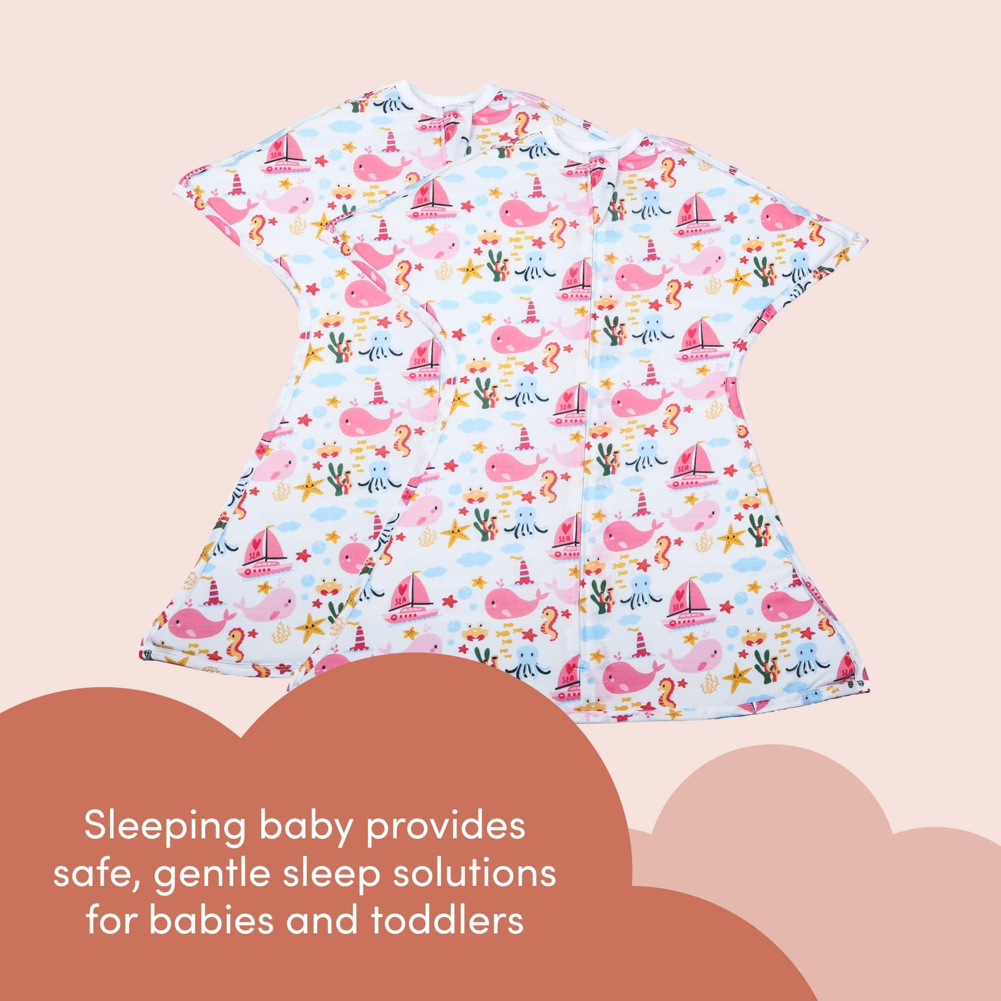 SleepingBaby Zipadee-Zip Baby Swaddling Blanket 6-12 Months - Transition Swaddle with Zipper Convenience - Nautical Girl, M