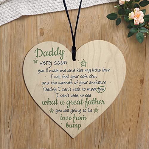 Dadaly Decor Daddy to Be Sign Gifts from Bump for Dad/Father New Born Baby Son Daughter Plaque