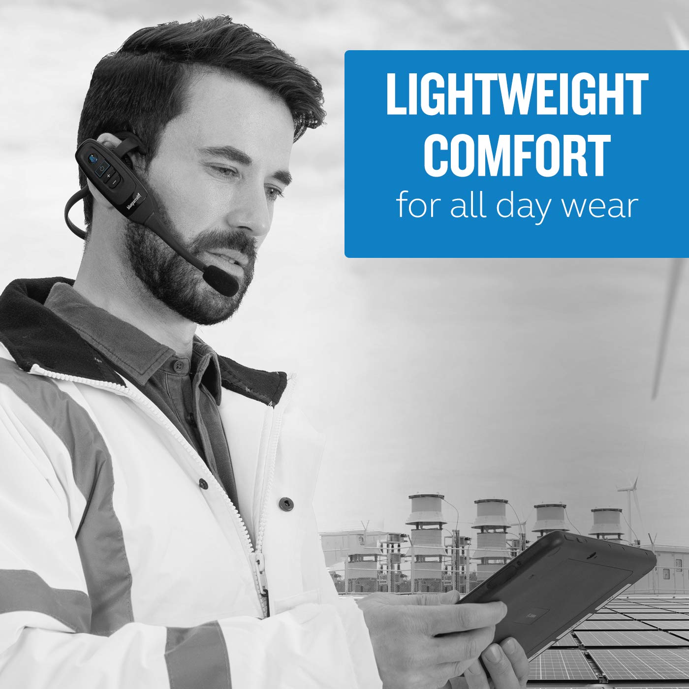BlueParrott C400-XT Trucker Bluetooth Headset – Industry Leading Sound with Long Wireless Range & Extreme Comfort for All-Day Wear - Ideal for Anyone On-The-Go, Up to 24 Hours of Talk Time, Black