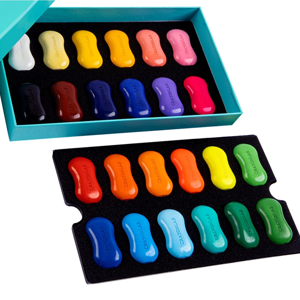 AIERVEN Crayons for Toddlers Palm Grip Jumbo Baby Crayons 24 Colors Washable Non-Toxic Paint Crayons Toys for Kids 3+ (Soap)